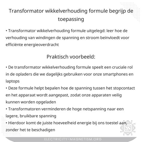 Transformator Wikkelverhouding Formule Begrijp De Toepassing