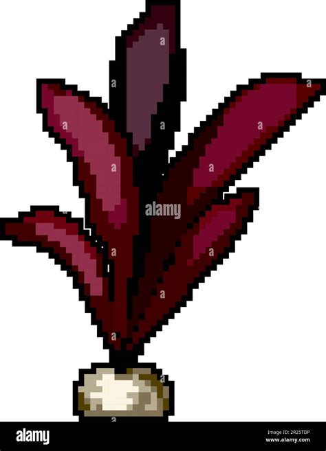 Aquatic Aquarium Plant Game Pixel Art Vector Illustration Stock Vector