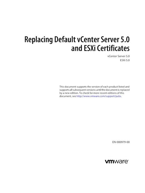 Pdf Replacing Default Vcenter Server And Esxi Certificates Vmware Vulnerable To