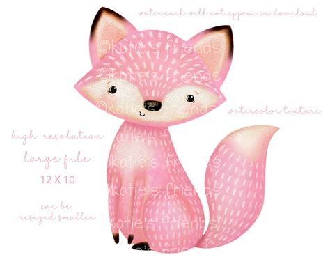 Pink Fox Png Girly Fox Clipart Cute Fox Sublimation Design Printable