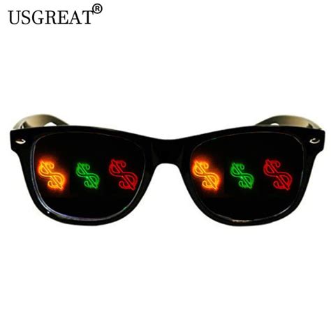 3d Effect Diffraction Glasses Frame Men Women Gray Clear Lens