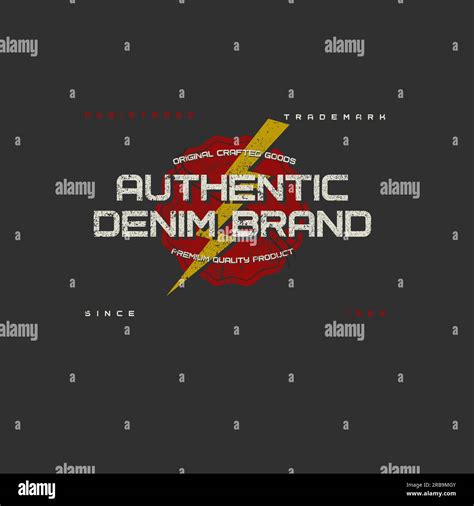 Authentic Denim Brand Vintage Typography T Shirt Print Design Poster