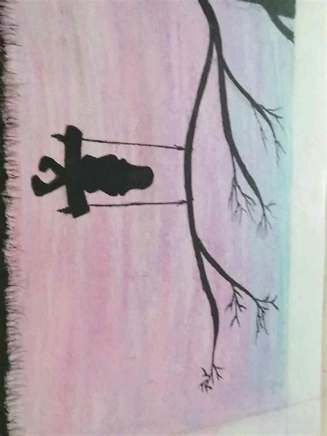Lonely Girl On A Swing Drawing Decoration Examples
