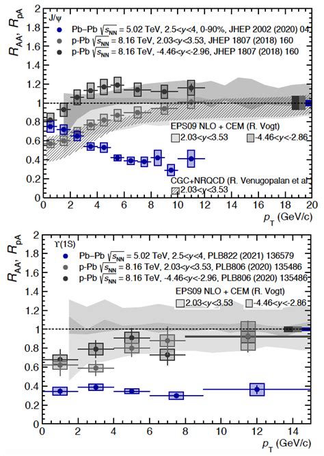 Raa And Rpa As A Function Of Pt For J ψ Top And Υ 1s Bottom