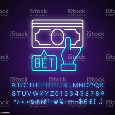 下注霓虹燈圖示向量圖形及更多貨幣圖片 貨幣 霓虹燈 霓虹色 Istock