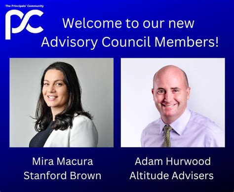 The Principals Community Is Excited To Welcome Our Newest Advisory