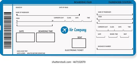 Vector Illustration Boarding Pass Air Ticket เวกเตอร์สต็อก ปลอดค่า