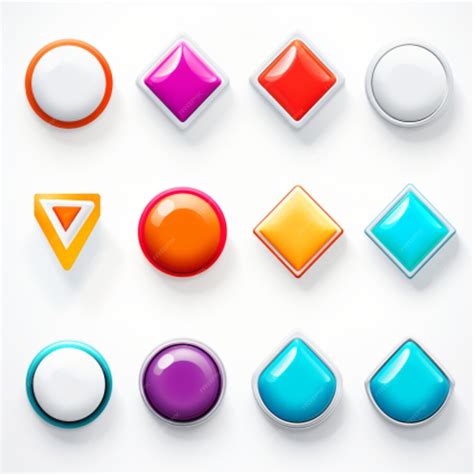 Premium Ai Image Clickable Button Different Minimalist Vector Shapes