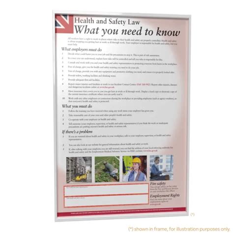 Health And Safety Law Poster A4 A3 A2 Laminated £399 Picclick Uk