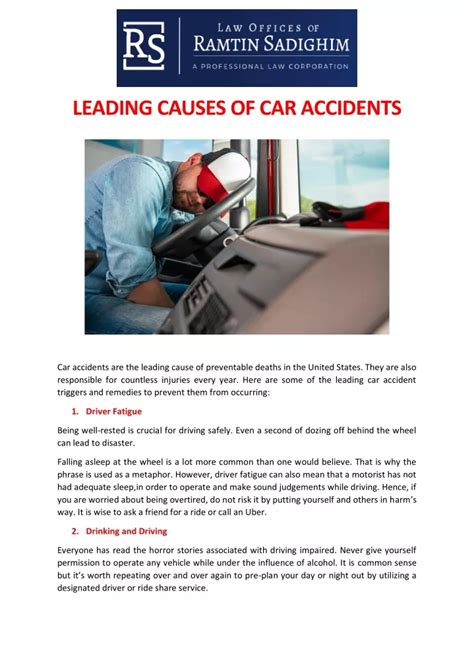 Ppt Leading Causes Of Car Accidents Powerpoint Presentation Free