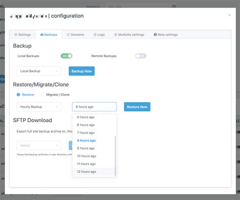 restore from local backups gridpane