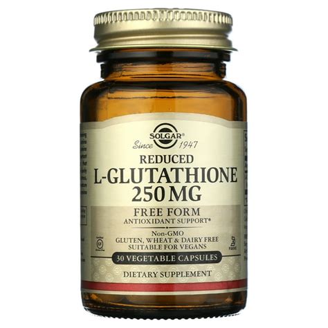 Solgar L Glutathione 250mg Antioxidant And Amino Acid Transport 30
