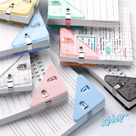 Jual Paper Clip Segitiga Warna Warni Klip Sudut Penjepit Buku Akrilik Penjepit Kertas Binder