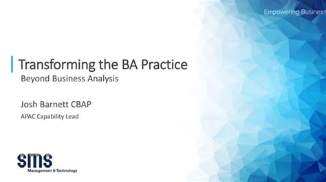 Transforming The Ba Practice Beyond Business Analysis Ppt