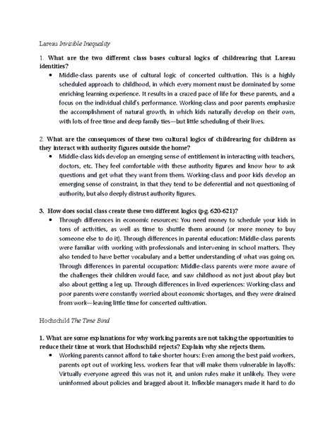 rq w12 questions coursework sociology 001 lareau invisible