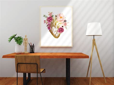 Heart Anatomy Art Heart Anatomy Print Heart Anatomical Etsy