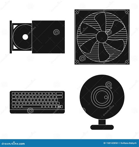 Vector Illustration Of Internet And Electronics Sign Collection Of Internet And Hardware Vector