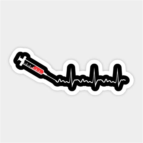 Phlebotomy Heartbeat Phlebotomist Blood Syringe T Sticker Phlebotomy