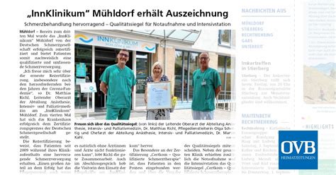 „innklinikum“ Mühldorf Erhält Auszeichnung Ovb Heimatzeitungen