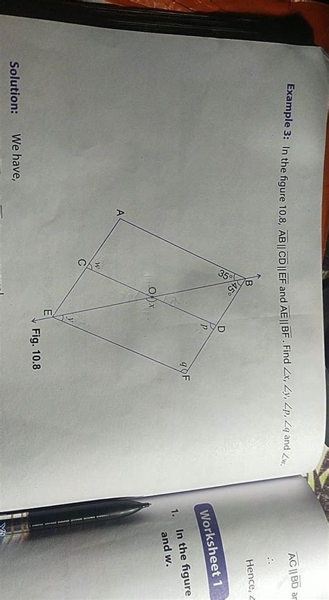 Example In The Figure Abcdef And Aebf Find X Y P Q And