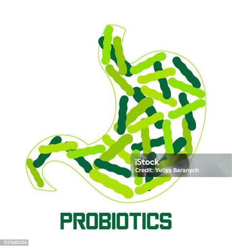 Bakteri Probiotik Lactobacillus Logo Bulgaricus Dengan Teks Simbol