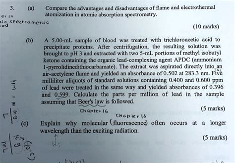 A Compare The Advantages And Disadvantages Of Flame And Electrothermal Atomization In Atomic