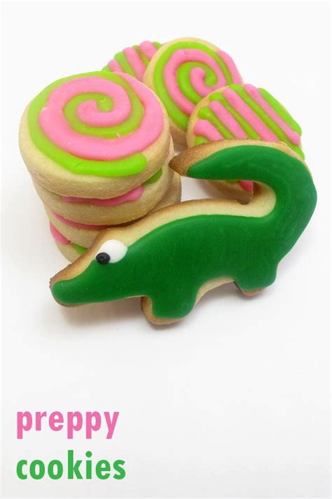 Preppy Cookies How To Decorate Pink And Green And Alligator Cookies