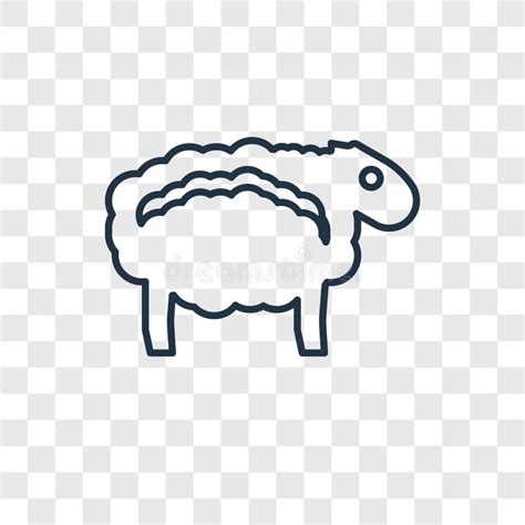 Icono Linear Del Vector Del Concepto De Las Ovejas Aislado En Backgro