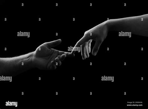 Sensual Hand Couple Giving A Helping Hand Solidarity Compassion And