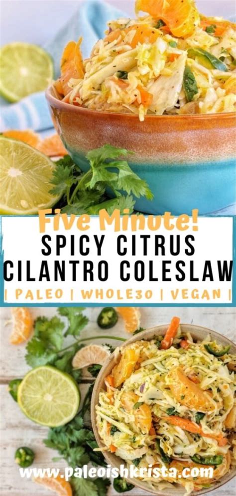 5 Minute Spicy Citrus Cilantro Coleslaw