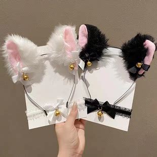 猫耳朵发箍女性感头饰猫咪头箍铃铛毛绒蕾直播间道具气氛发卡发饰 阿里巴巴