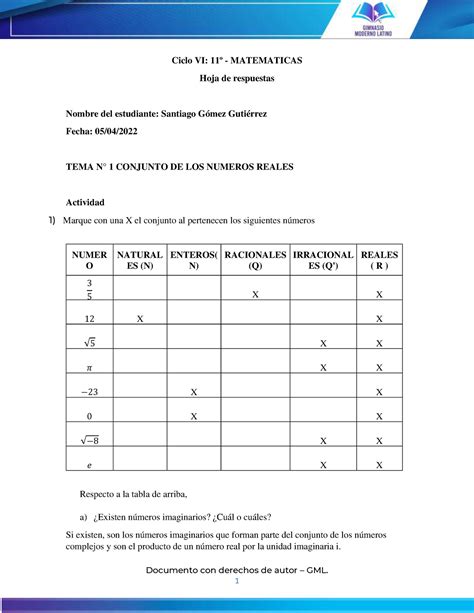 Solución Guia De Actividades Matematicas Documento Con Derechos De