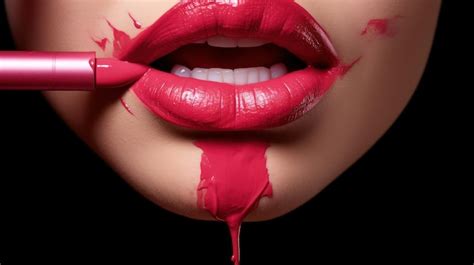 Premium Ai Image Woman Applying Lipstick Ai Generated