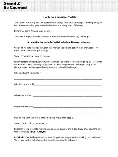 Fillable Online How To Run A Campaign Toolkit Fax Email Print Pdffiller