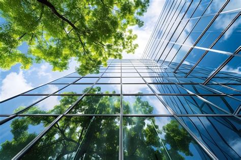 Premium Photo Glass Curtain Wall Glass Facade Building Glass Facade