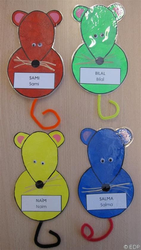 Etiquettes porte manteaux sur le thème des souris Décoration porte