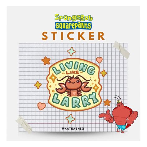 Spongebob Sticker Living Like Larry Larry The Lobster Etsy