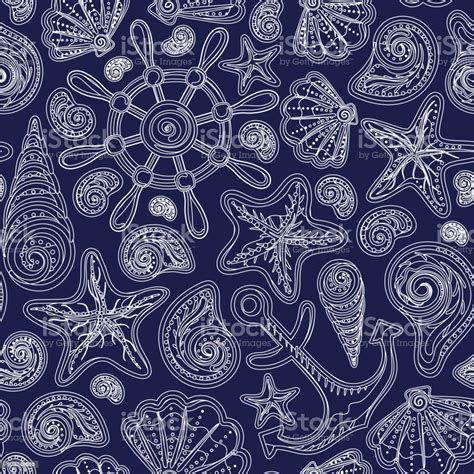 Sea Shells 벡터 흑백 연속무늬 애니메이션 배경 0명에 대한 스톡 벡터 아트 및 기타 이미지 0명 배경 주제 벡터