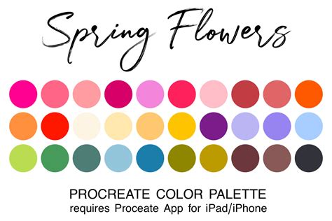Spring Flowers Procreate Color Palette Graphic By JulieCampbellDesigns