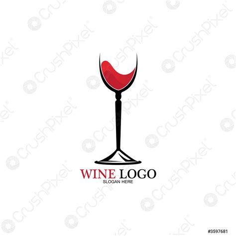 Wine Logo Design Templatevector Illustration Of Icon Vector Stock