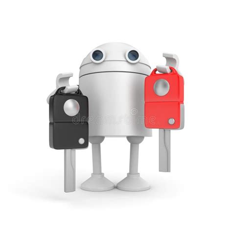 Difficult Choise Robot Sell Or Buy Car Stock Illustration