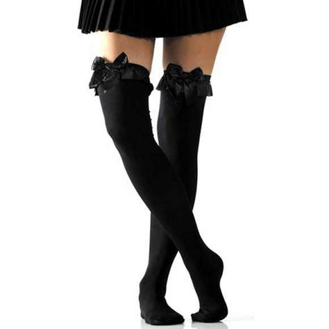 Adult White Thigh High Stockings With Bows Artofit