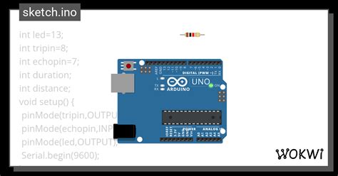 ultra sonic sensor wokwi esp32 stm32 arduino simulator