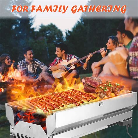 휴대용 대형 바베큐 그릴 숯불 접이식 스테인레스 스틸 그릴 스토브 피크닉 바베큐 야외 캠핑 도구bbq 소녀 Aliexpress