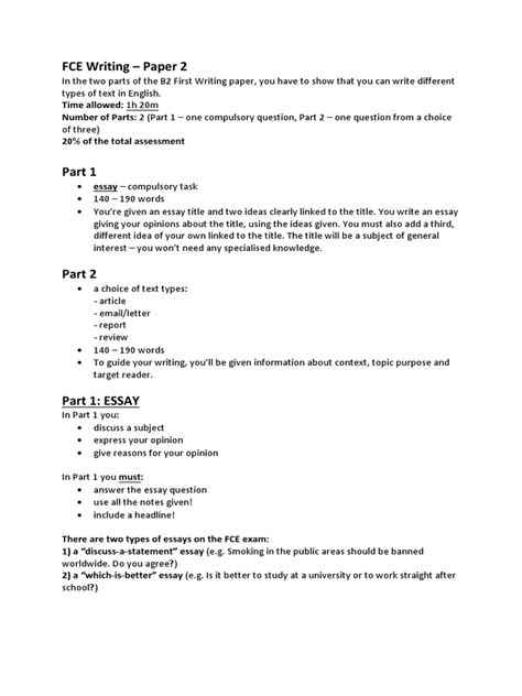 Fce Writingkomplet Pdf Essays Question