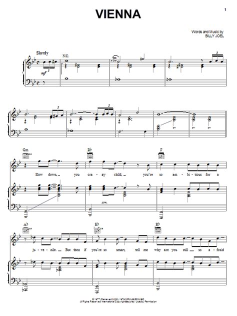 Billy Joel Vienna Sheet Music Pdf Notes Chords Pop Score Super
