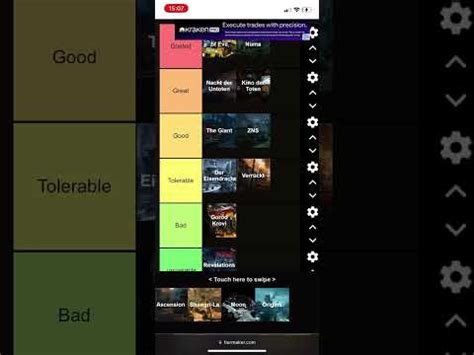 Tierlist Call Of Duty Black Ops Zombie Maps Zombie