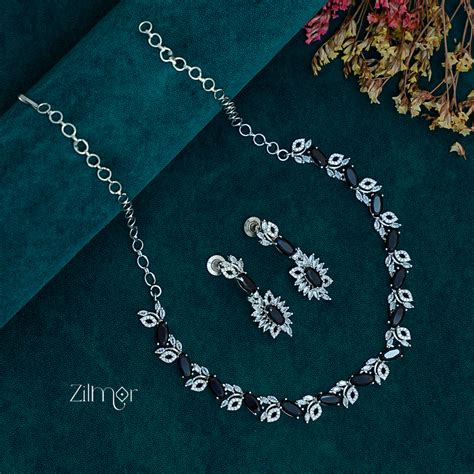 Ot1011192 Ad Stone Necklace Earrings Set Zilmor