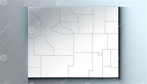 Modern Dynamic White Map Of Wyoming With Counties Stock Illustration