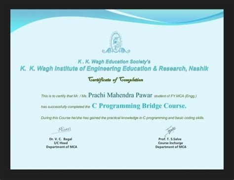 Prachi Pawar On Linkedin Hello Connections Proudly Completed A Comprehensive C Programming